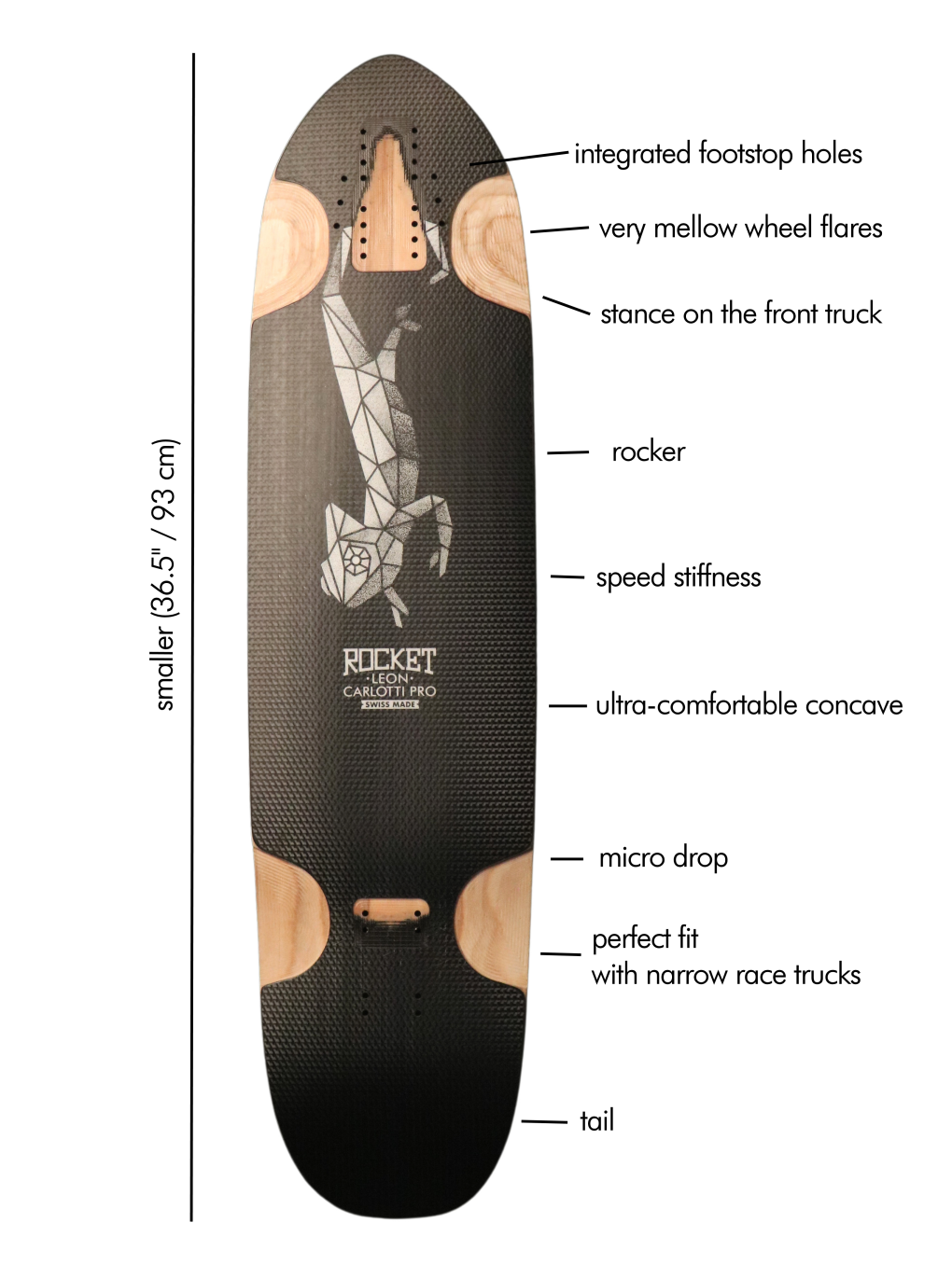 ROCKET Leon V2 38″ Longboard Deck – Studio Longboard