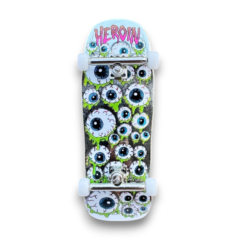 CUSTOM Pro X Heroin Skateboards EYES Fingerboard – Studio Longboard